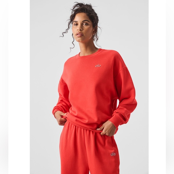 ALO Yoga | Sweaters | Alo Accolade Crewneck Red Hot Summer | Poshmark